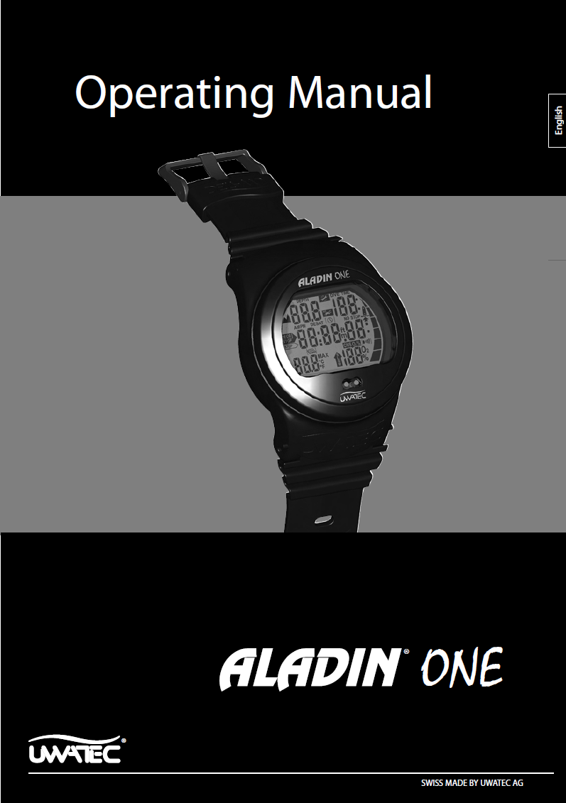 Uwatec ALADIN One Scuba Dive Computer Instruction Owners Manual Printe ...
