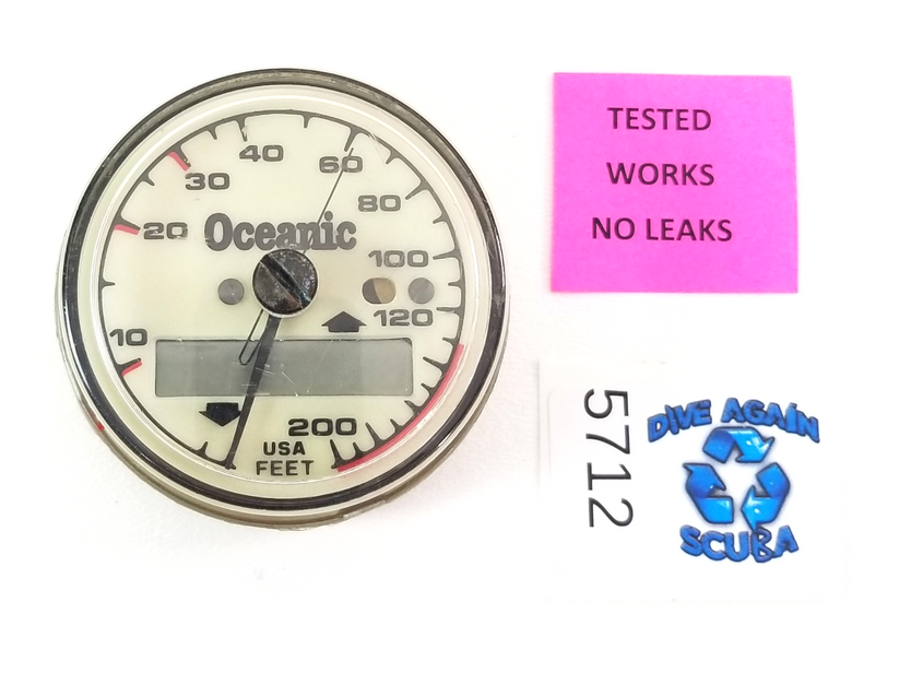 Oceanic 200ft Depth Gauge Puck Module Scuba Dive + Max Depth Gauge Dat ...