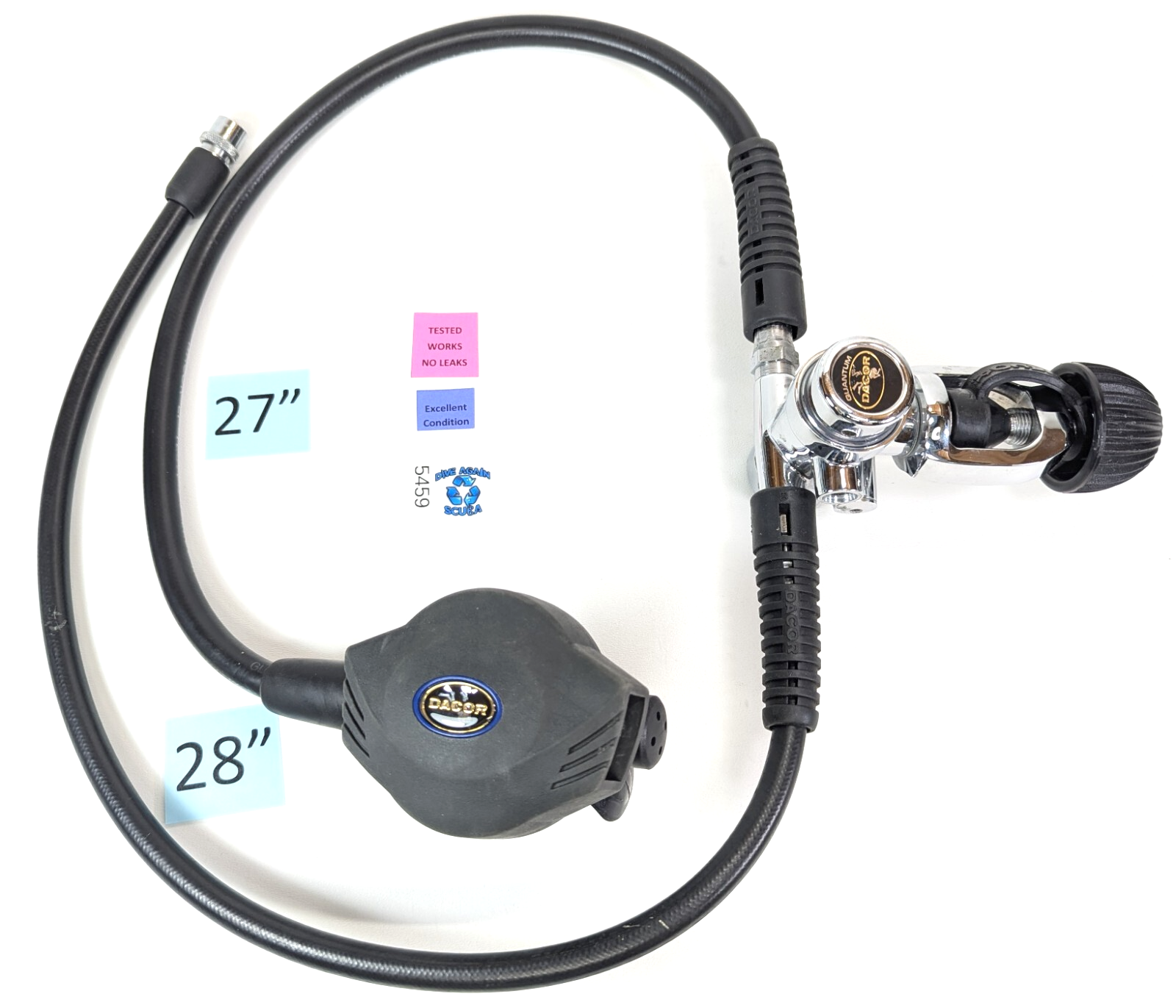 Dacor Quantum Yoke 1st & 2nd Stage Regulator Set Scuba Dive + Inflator ...